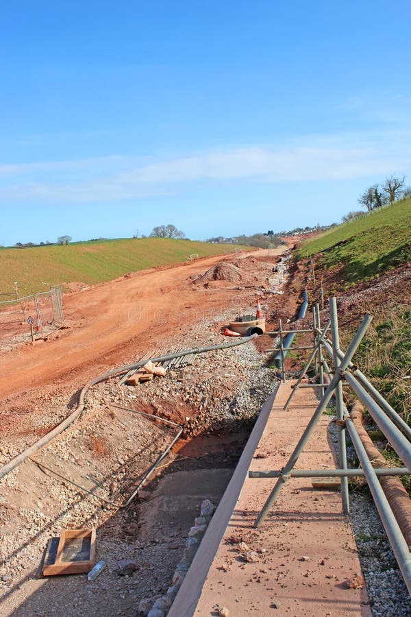 Road Bypass Construction Site Stock Photo - Image of concrete, boom ...