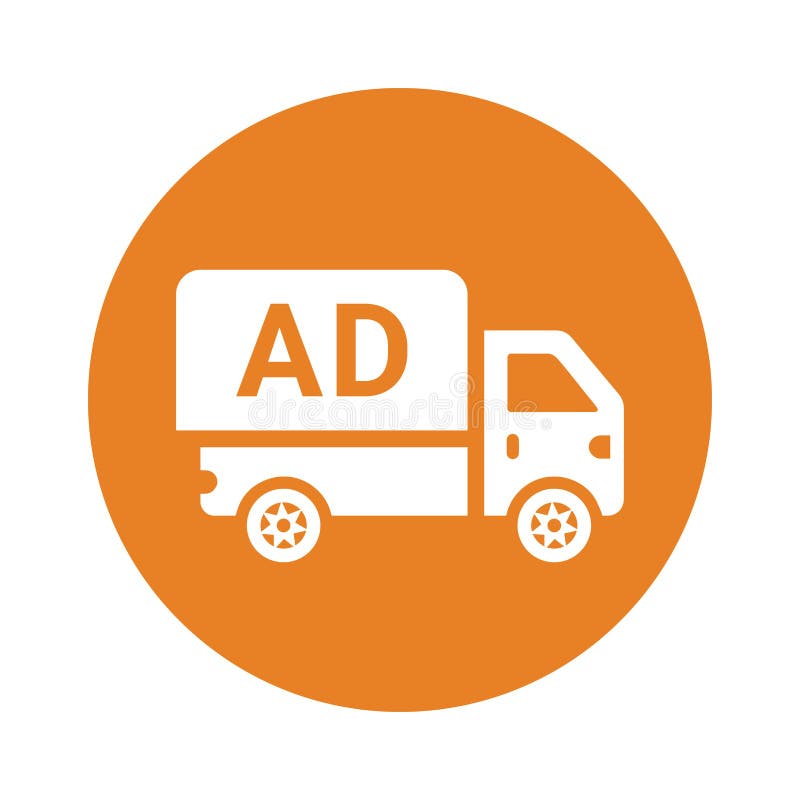 Road, Car, Ad Icon. Orange Color Vector EPS Stock Vector - Illustration ...