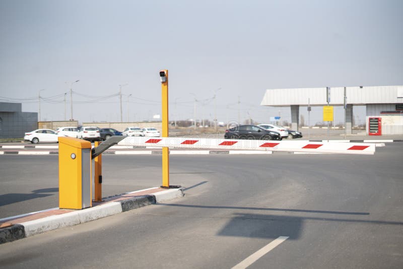 A Road Car Gate Barrier, Safety Entrance Pass Stock Photo - Image of ...