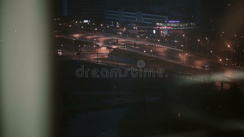 A Descending Elevator Inside the Eiffel Tower, As Seen at Night Stock ...