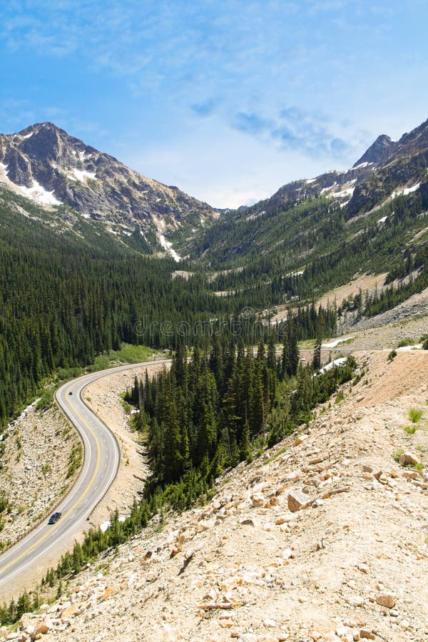Road through Cascade Mountains Washington Stock Image - Image of ...