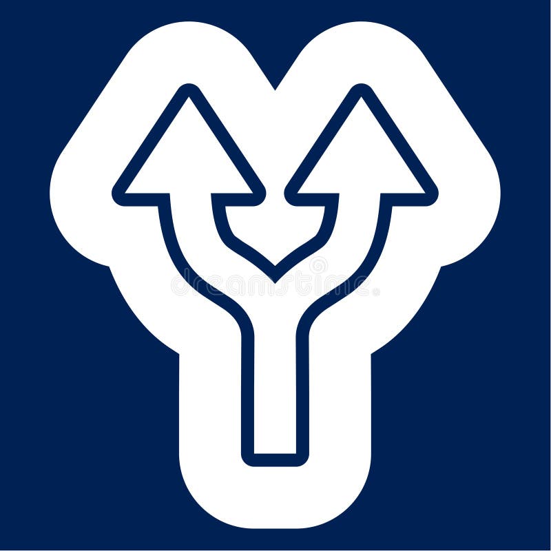 Road Choice Icon or Logo, Arrow Sign Stock Vector - Illustration of ...