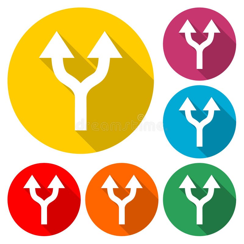Road Choice Icon or Logo, Arrow Sign Stock Vector - Illustration of ...