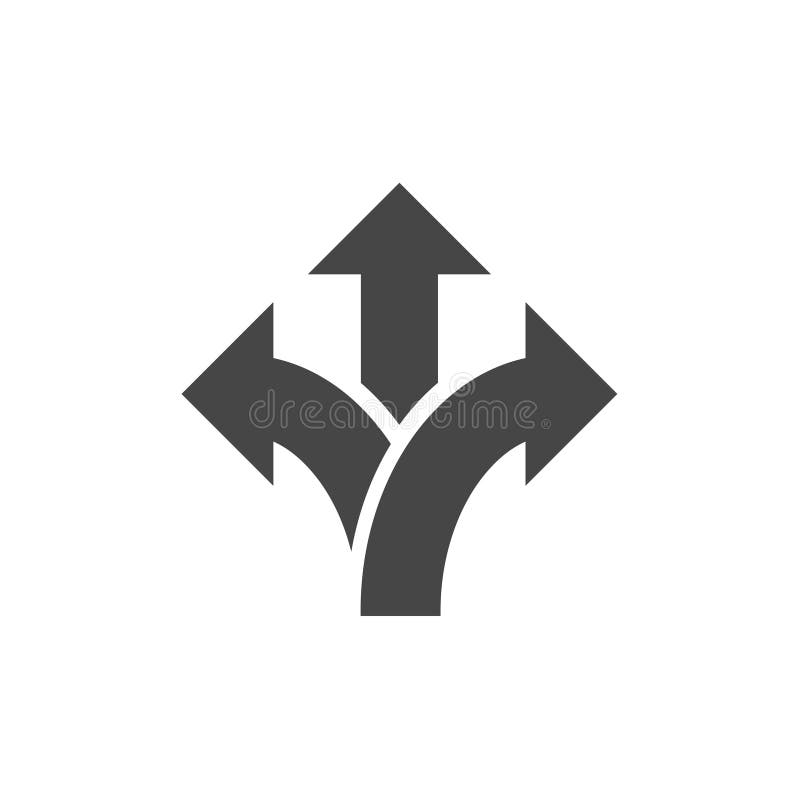 Road Choice Icon or Logo, Arrow Sign Stock Vector - Illustration of ...