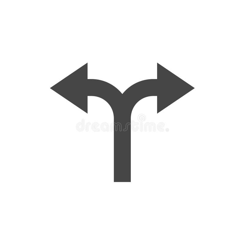 Road Choice Icon or Logo, Arrow Sign Stock Vector - Illustration of ...