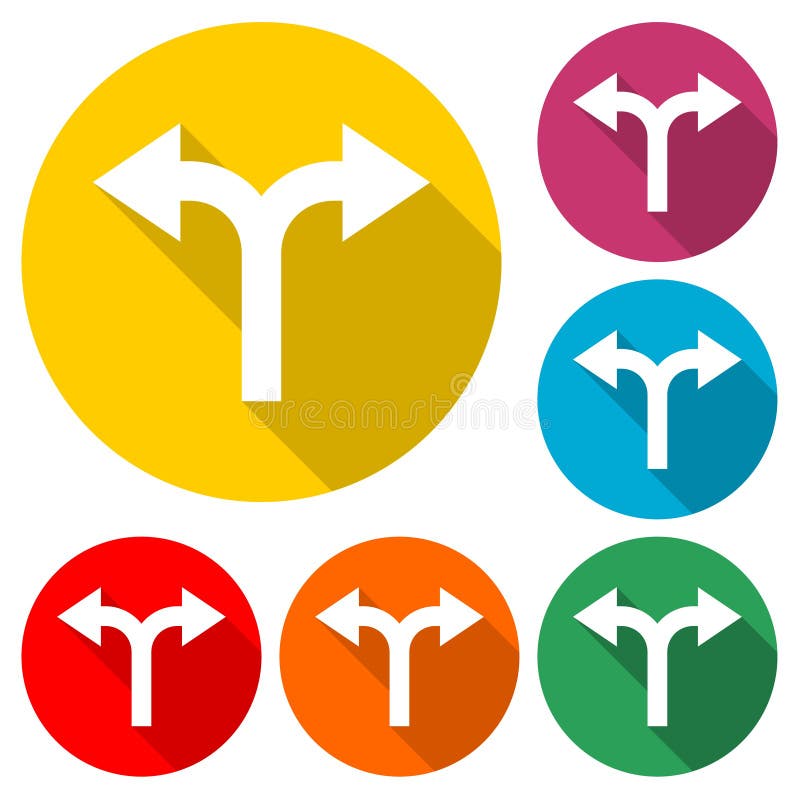 Road Choice Icon or Logo, Arrow Sign Stock Vector - Illustration of ...