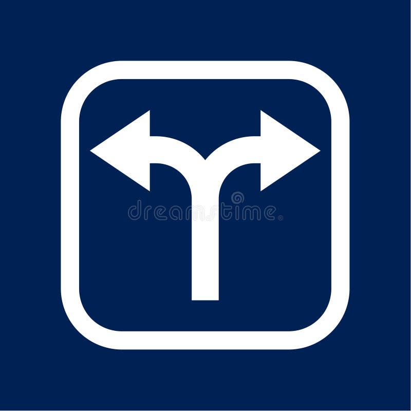 Road Choice Icon or Logo, Arrow Sign Stock Vector - Illustration of ...