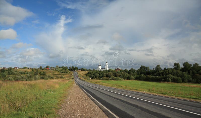 Road and church stock image. Image of scenics, rural - 10750209