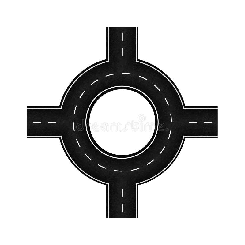 Road Circle Intersection Composition Stock Vector - Illustration of ...