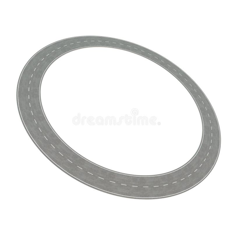 Road Circle on White Background. 3d Illustration Stock Illustration ...