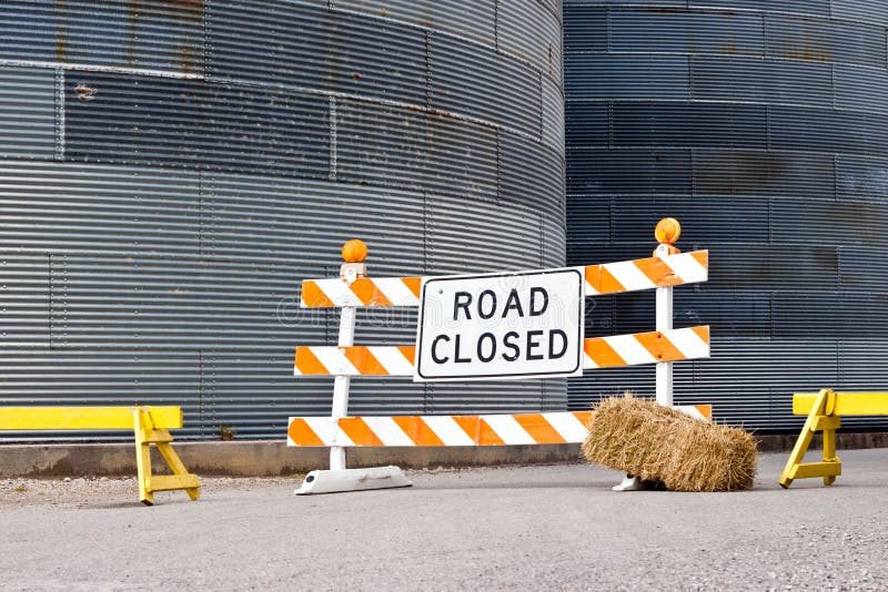 Construction Site and Road Closed SIgn Stock Image - Image of street ...