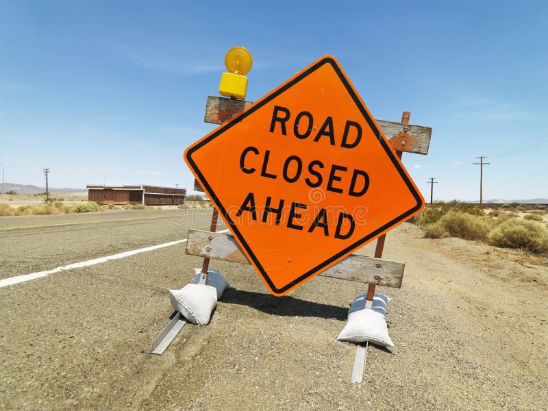 Road closed ahead sign. stock image. Image of road, space - 3613839