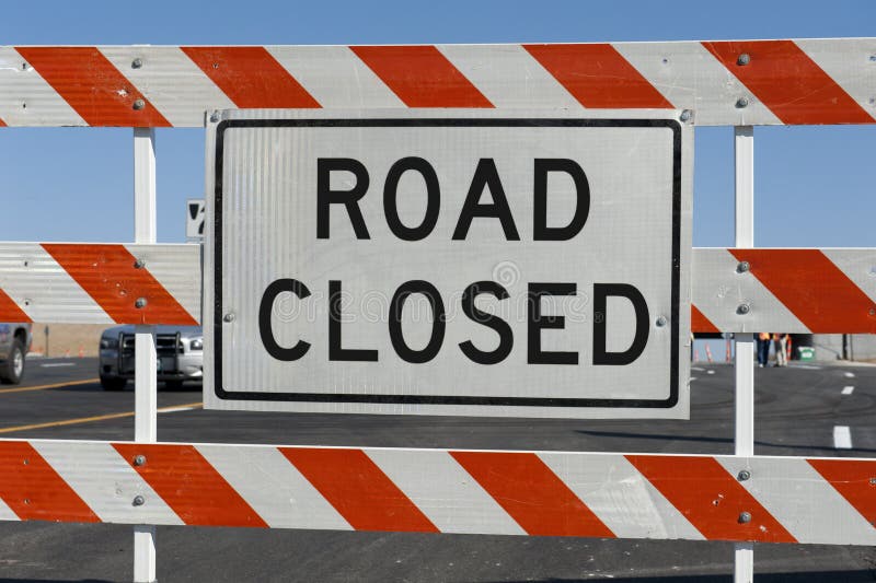 Road Closed Barricade stock photo. Image of barrier, repair - 17331652