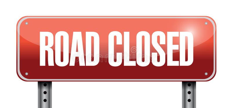 Road Closed Road Sign Illustrations Design Stock Illustration ...