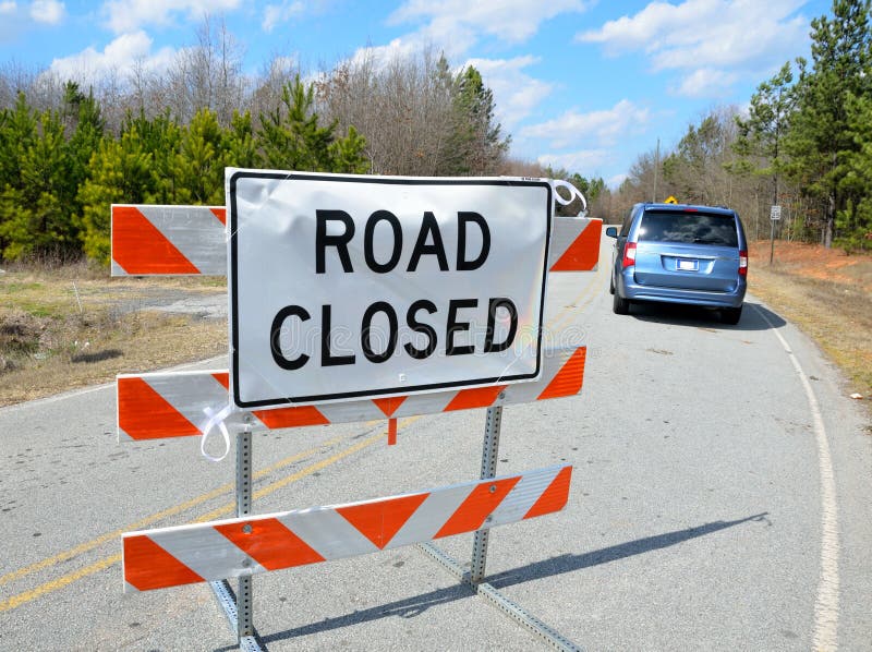 Road closed sign stock photo. Image of blue, signage - 23576874