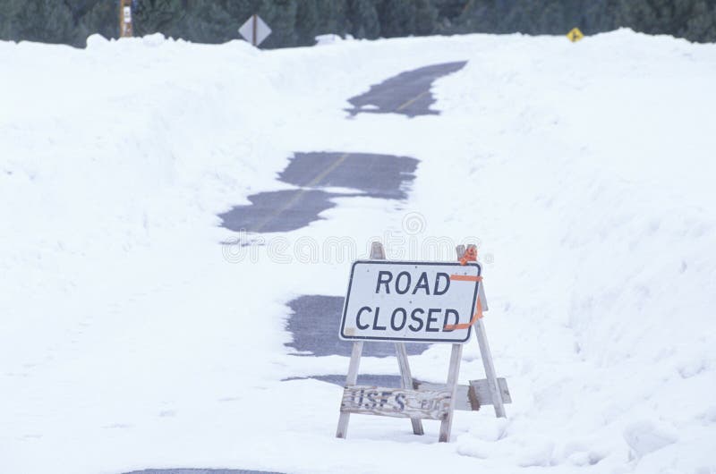 Ice storm, road closed stock photo. Image of urgent, warning - 7473864
