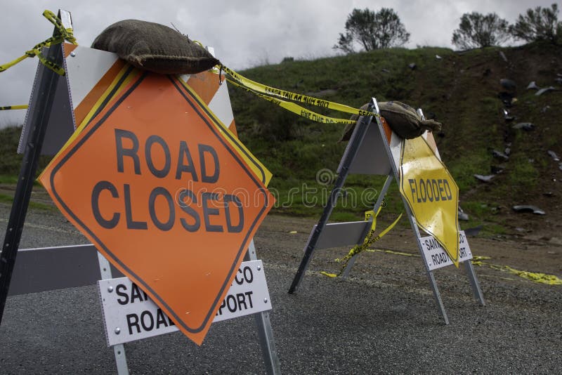 Road Closed Sign stock photo. Image of closure, california - 266452600