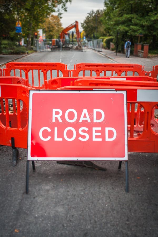 Road closed sign stock image. Image of street, outdoors - 56703185