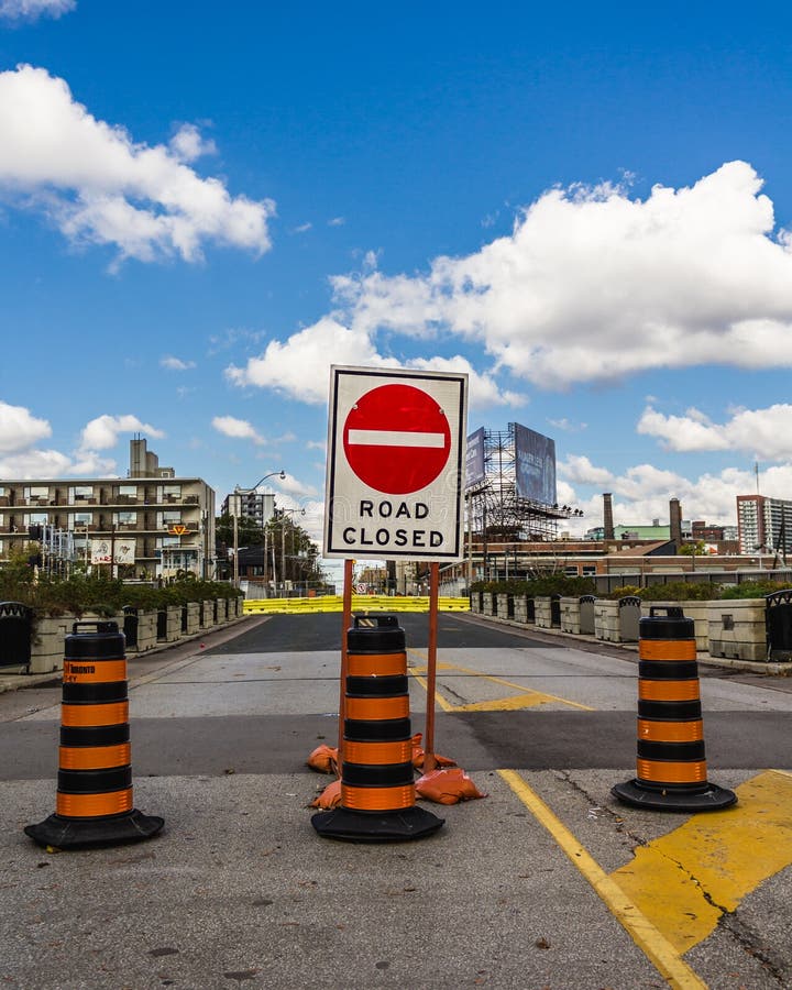 Road Closed Signs in Toronto Editorial Stock Image - Image of north ...