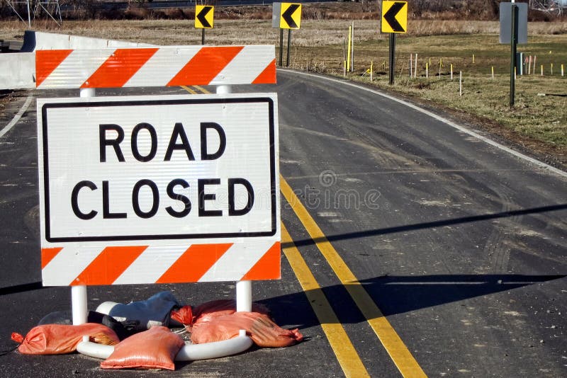 Road Closed Traffic Sign at Improvement Work Site Stock Photo - Image ...