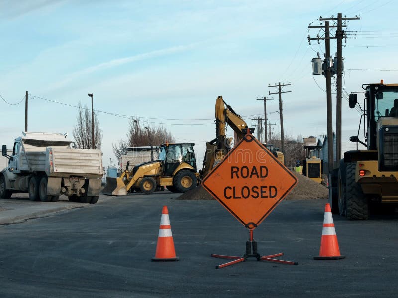 Road Closed for Work Construction Stock Photo - Image of maintenance ...