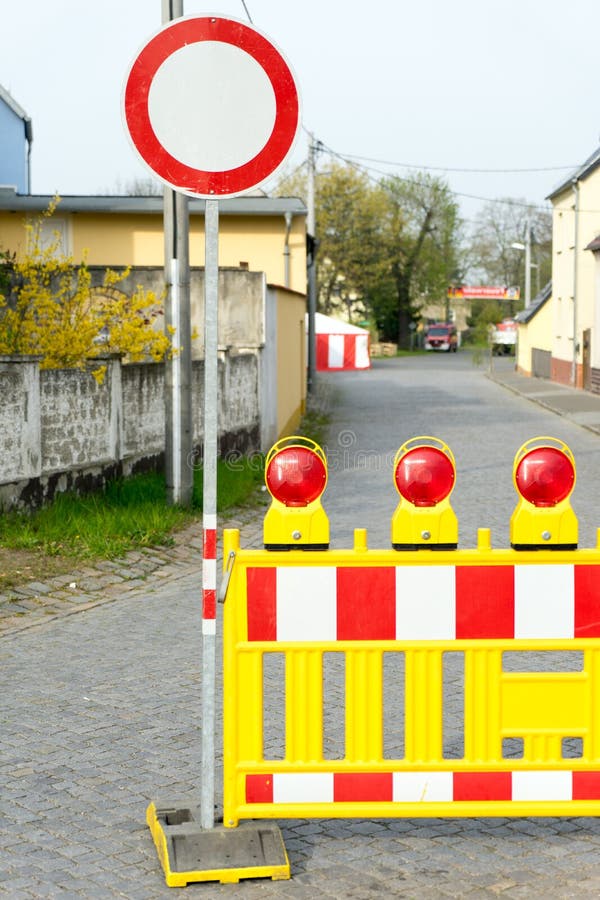 Stop sign stock image. Image of blocked, construction - 98642253