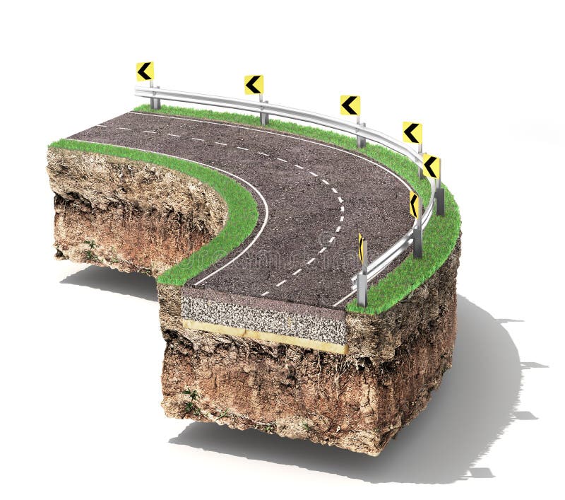 Road Coat Structure. Piece of Road with Layers Stock Illustration ...