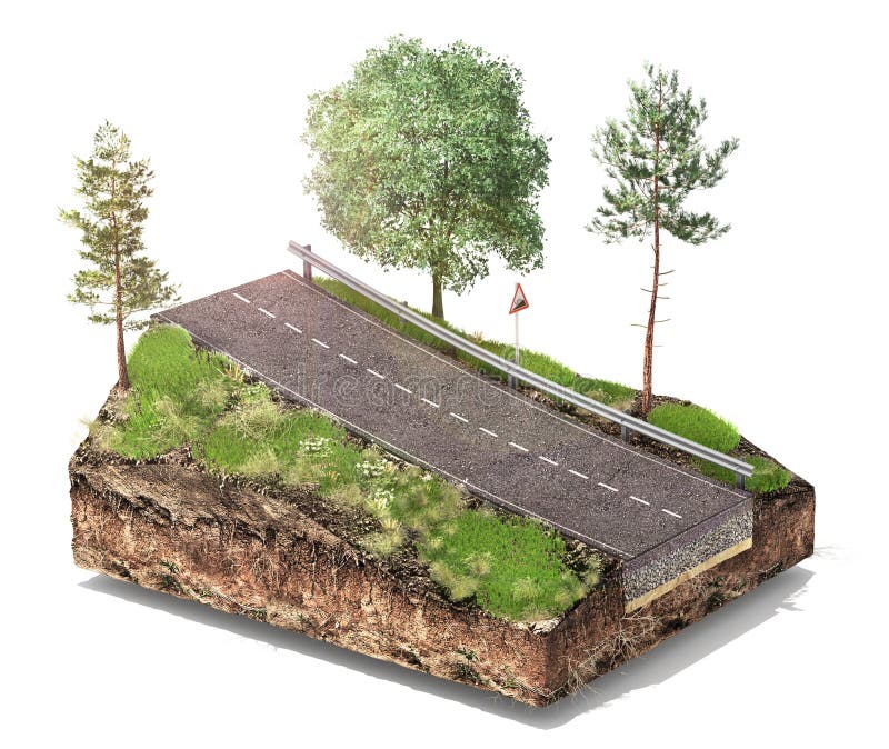 Road Coat Structure. Piece of Road with Layers Stock Illustration ...