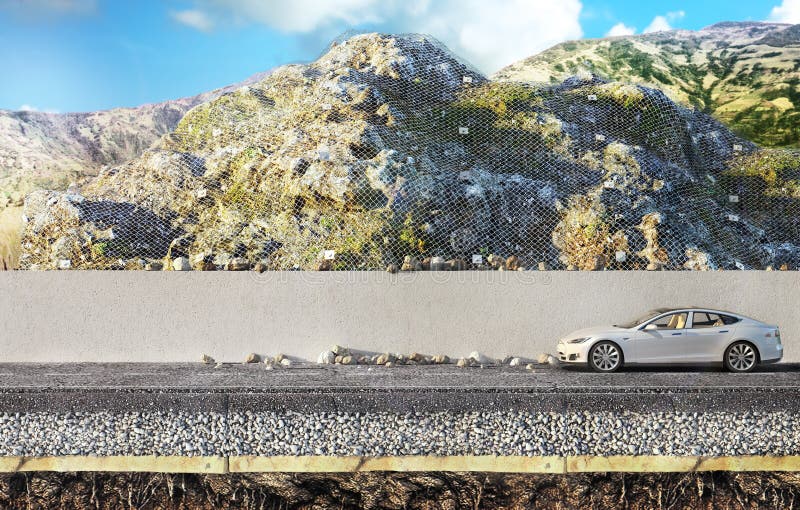 Road Coat Structure. Piece of Road with Layers Stock Photo - Image of ...