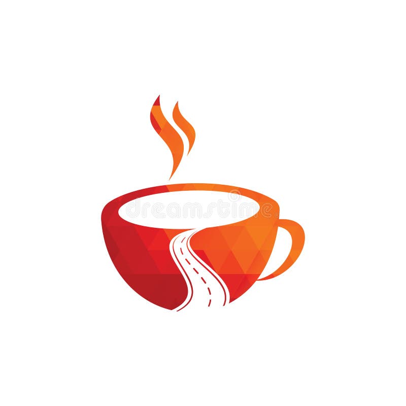 Road Coffee Logo Design Vector . Stock Vector - Illustration of bean ...