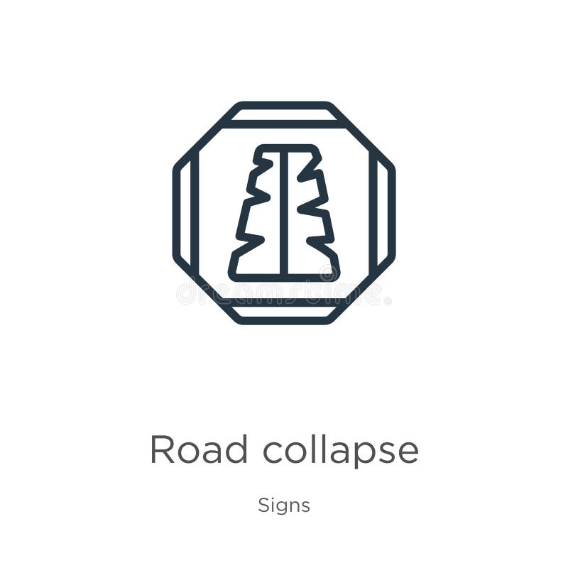 Road Collapse Icon Vector. Trendy Flat Road Collapse Icon From Signs ...