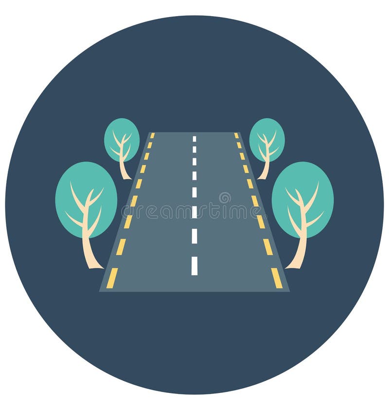 Road Color Illustration Vector Icon Stock Illustration - Illustration ...