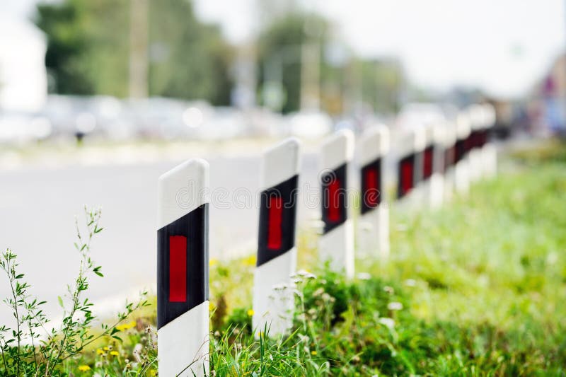 Road Columns White Markings Stock Photo - Image of marking, path: 127442472
