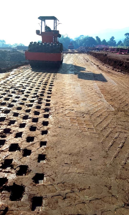 Road Compaction in Bandung Indonesia Project Stock Image - Image of ...