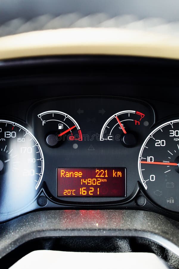 Road Computer on Car Dashboard Stock Photo - Image of illuminated ...