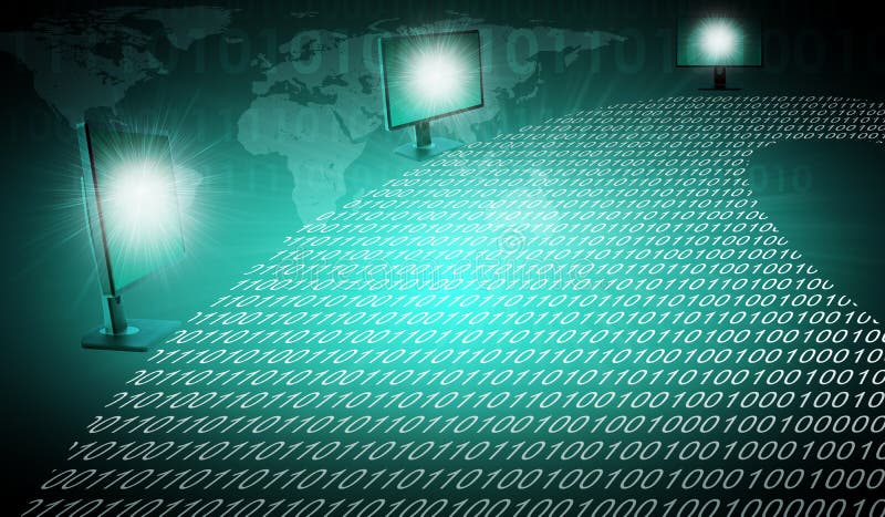 Road with Computers and Numbers Stock Illustration - Illustration of ...