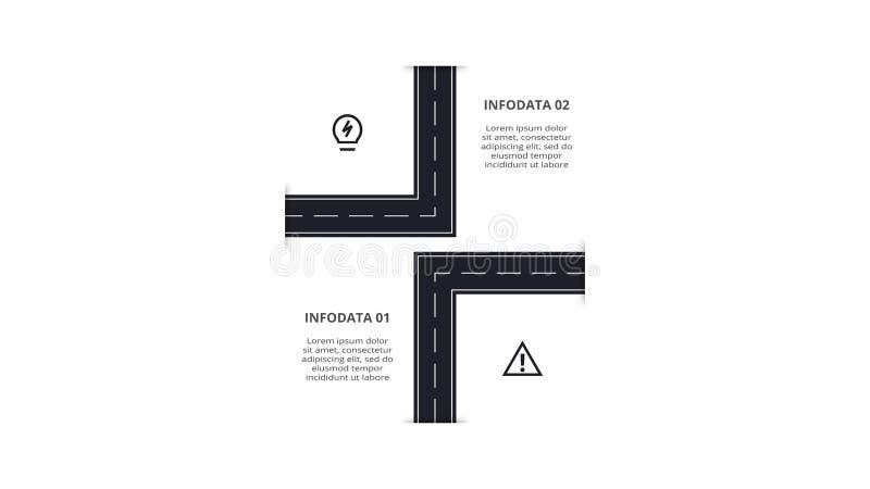 Road Concept for Infographic with 2 Steps, Options, Parts or Processes ...