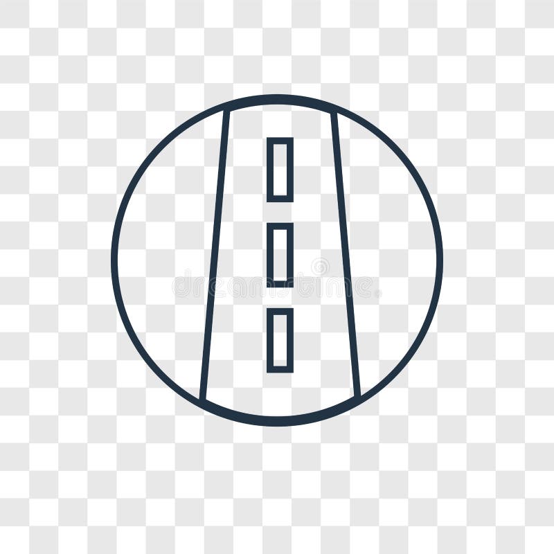 Road Concept Vector Linear Icon Isolated on Transparent Background ...