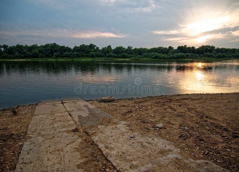 Road of Concrete Slabs Suitable To the River Stock Photo - Image of ...