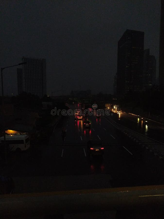 Highway evening very dark stock photo. Image of stage - 208894810