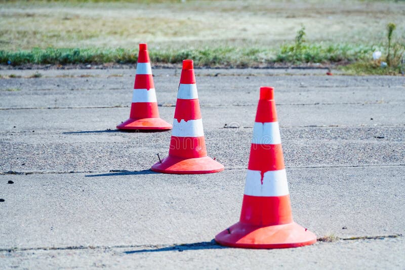 Traffic Cone Tipped Over on Pavement Stock Image - Image of industry ...