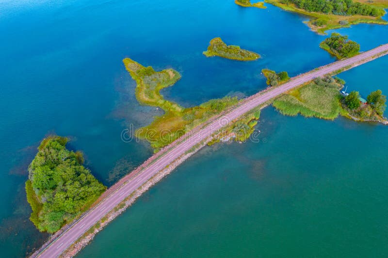 Road Connecting Remote Islands at Aland Archipelago in Finland Stock ...