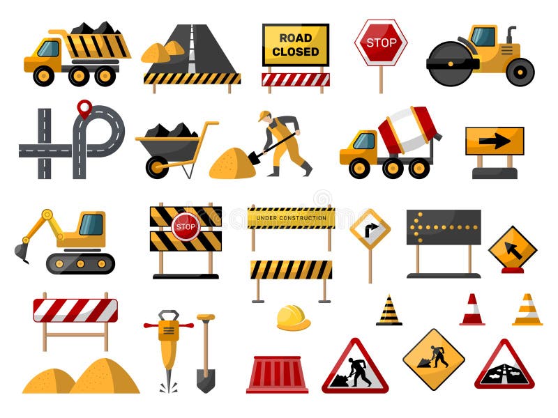 Road Constructing. Professional Tools for Repair Street Roads ...