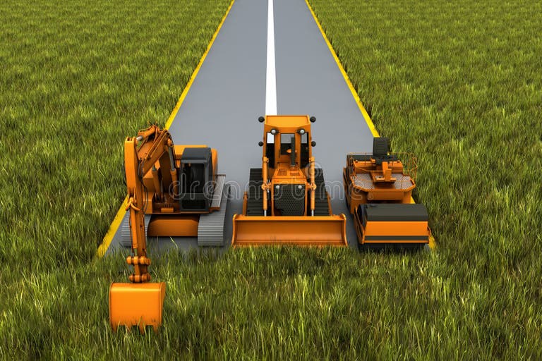 Road Construction Machinery Grass Stock Illustrations – 115 Road ...