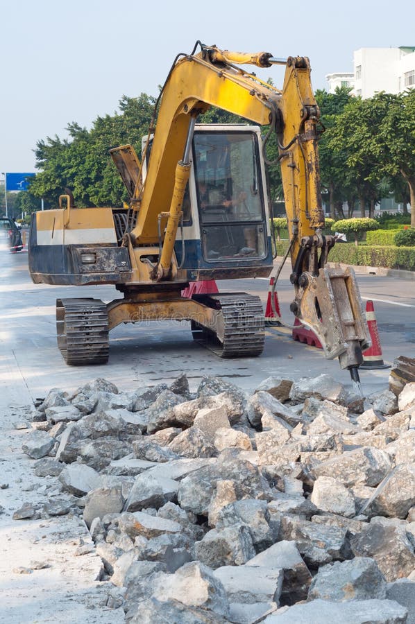 Road construction stock image. Image of yellow, auxiliary - 21295127