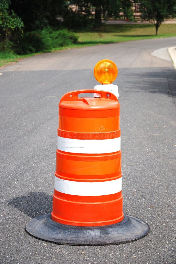 Road Construction Barrel stock photo. Image of construction - 21255358