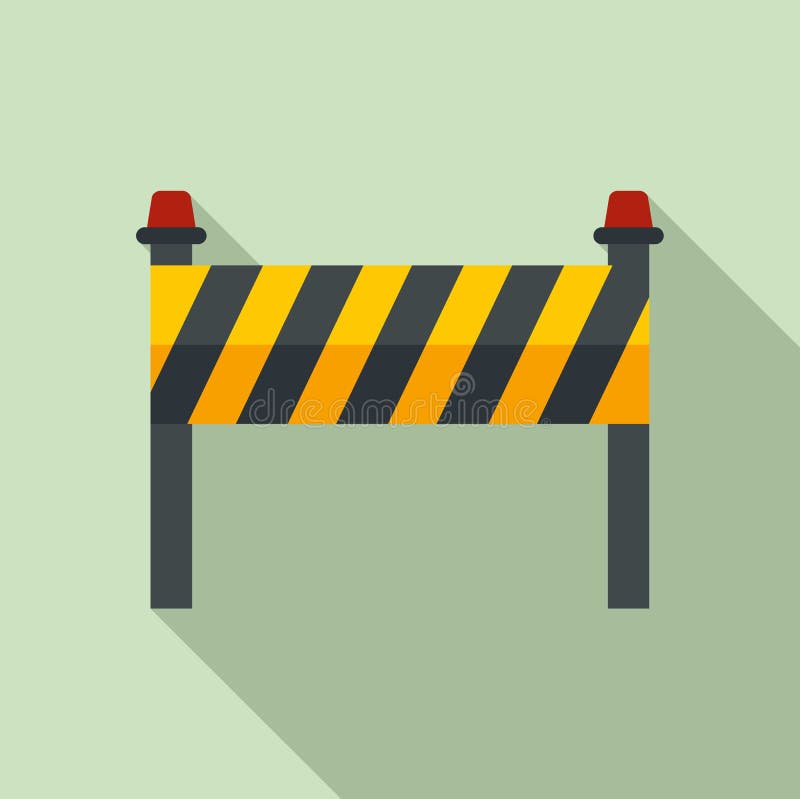 Road Construction Barrier Icon, Flat Style Stock Vector - Illustration ...