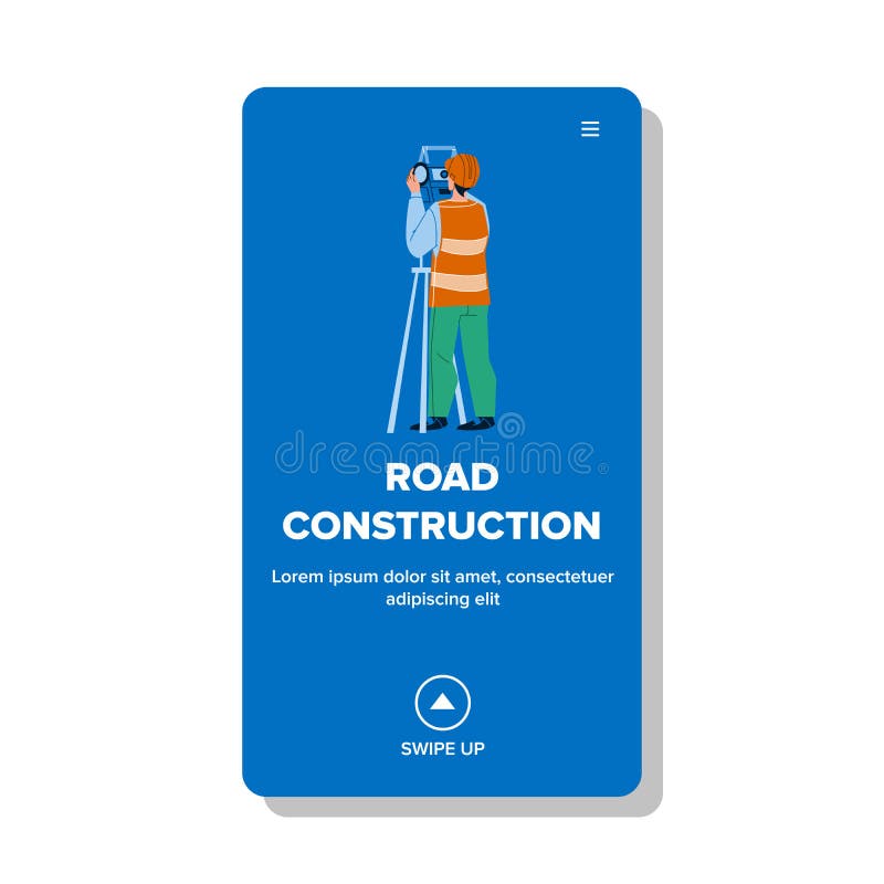 Road Construction Building Engineer Man Vector Stock Vector ...