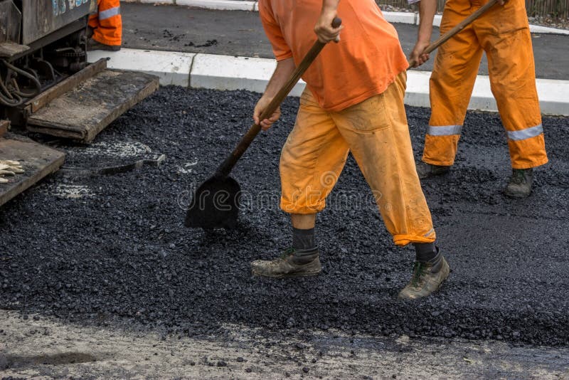 Road construction crew stock image. Image of asphalting - 33467175