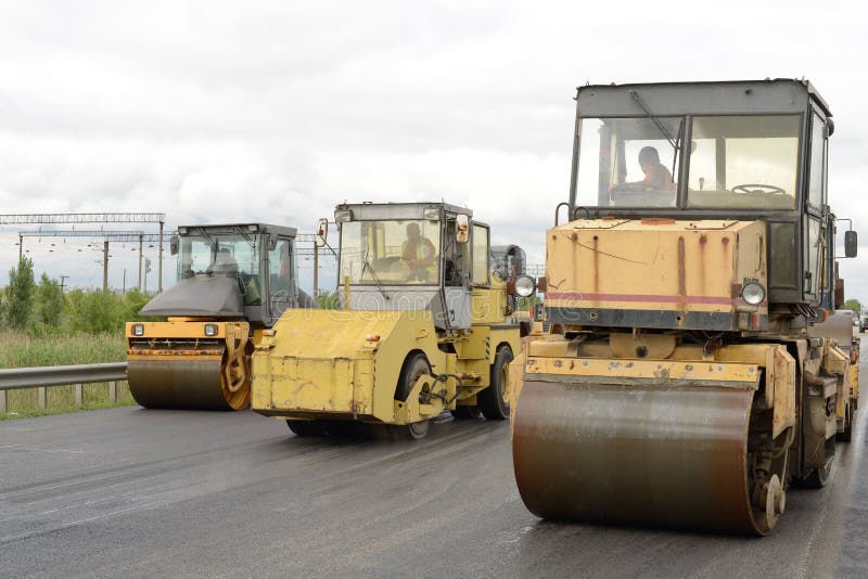 Construction Equipment at Road Building Stock Image - Image of ...